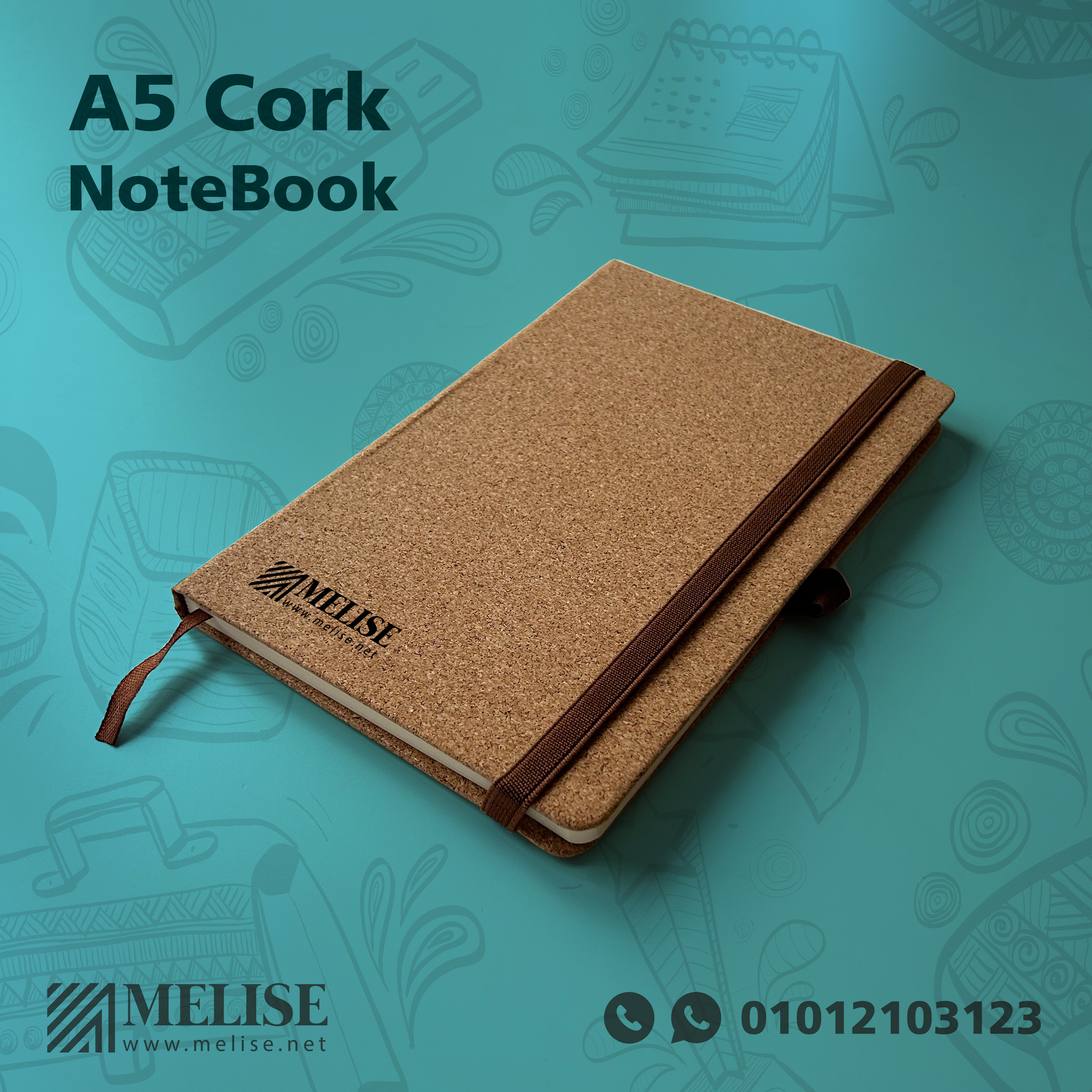 A5 Cork Notebook | Custom Logo | Eco Friendly | Melise Egypt