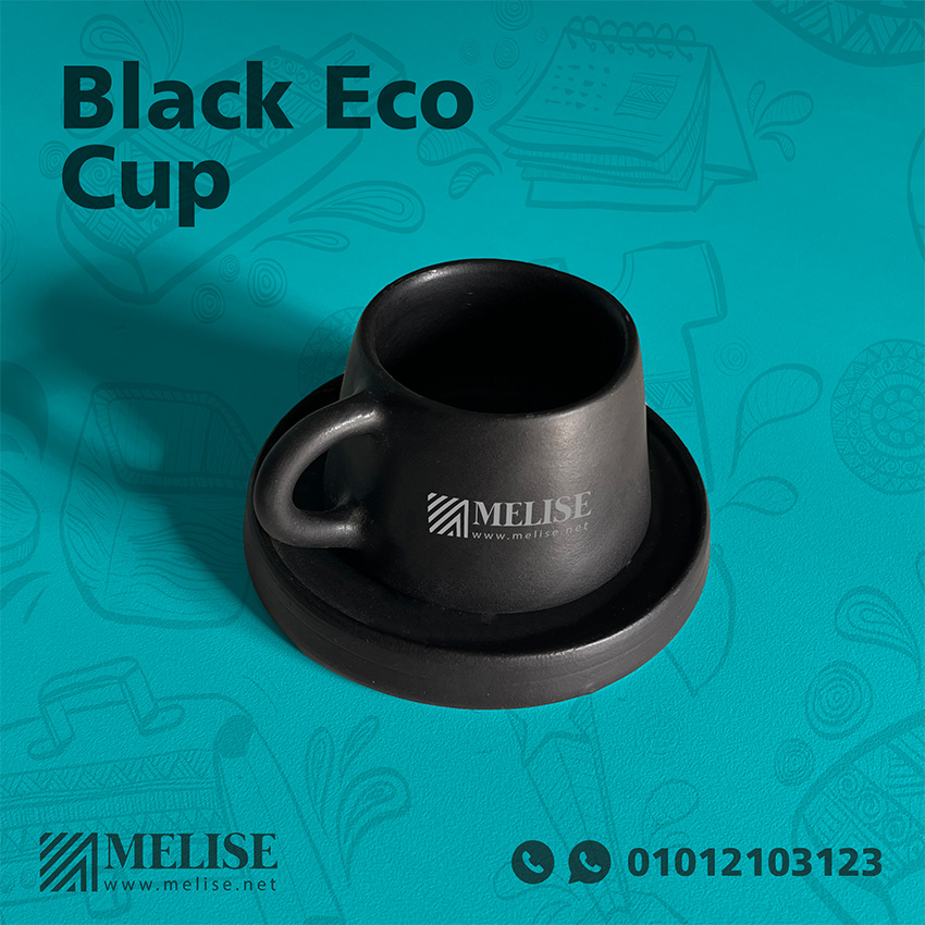 Black Eco Cup | Engraved Logo | Melise Egypt - Melise Advertising Co.