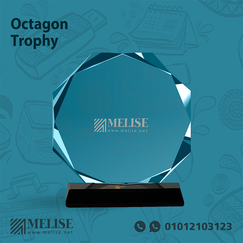 Octagon Trophy | Engraved Design | Melise Egypt - Melise Advertising Co.